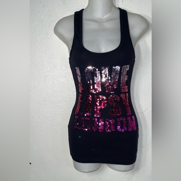 Lipsy | Tops | Lipsy London Tank Top With Sequins On Words Not New Size ...